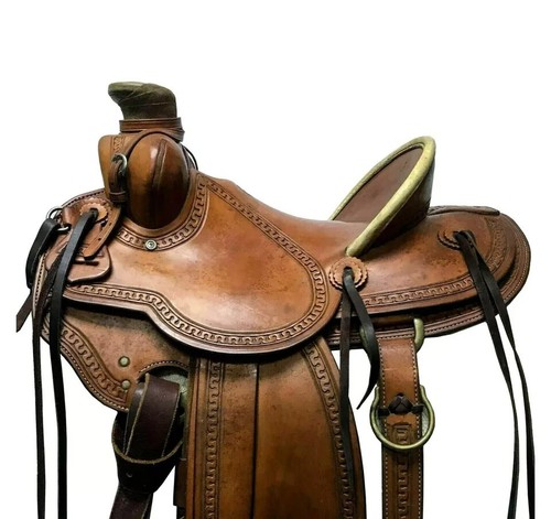 Ensemble complet de selle de cheval en cuir Western Wade Tree Roping ...