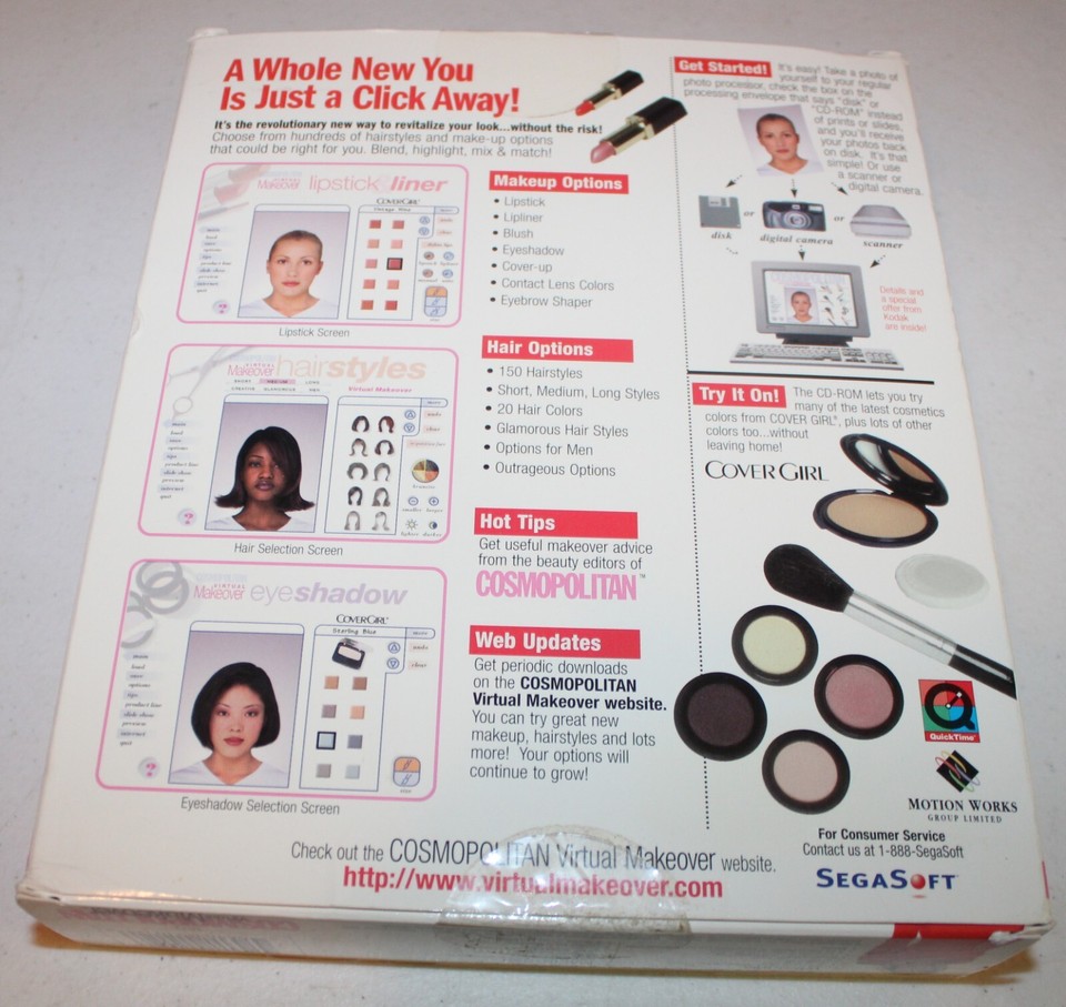 Cosmopolitan Virtual Makeover Windows/MAC CD-Rom NEW 1997 Sega Soft ...