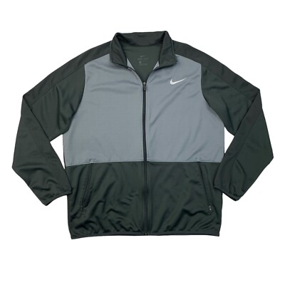 Nike Jacket Mens L Large Black Grey Rivalry Full Zip Basketball Track ...
