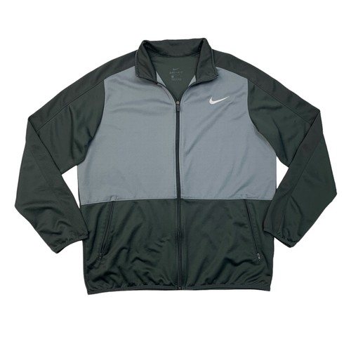 Nike Jacket Mens L Large Black Grey Rivalry Full Zip Basketball Track ...