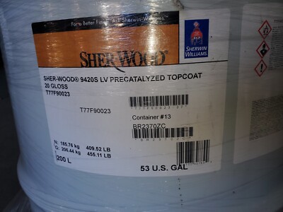 Sherwin Williams 9420S LV HAPS Free Precat Topcoat clear laquer 55 gal ...