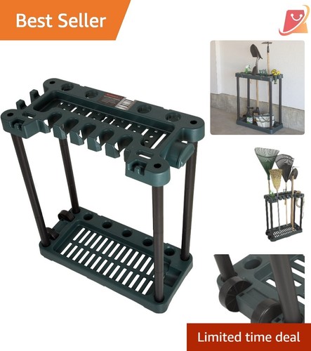Garden Tool Organizer Plastic Freestanding Holds 40 Tools Garage ...