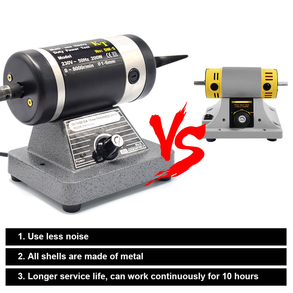 Jewelry Polisher Rock Lathe Bench Buffing Wheel Machine w/ Tapered ...