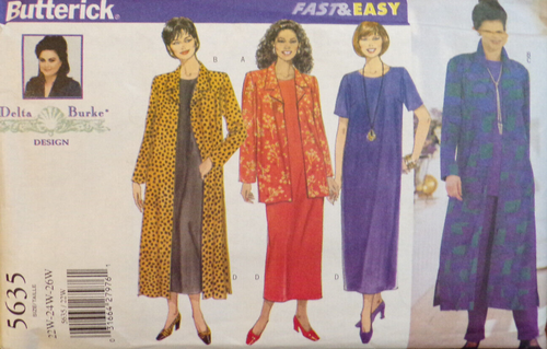 Butterick Sewing Pattern 5635 Delta Burke Womens 5 Pieces Wardrobe ...