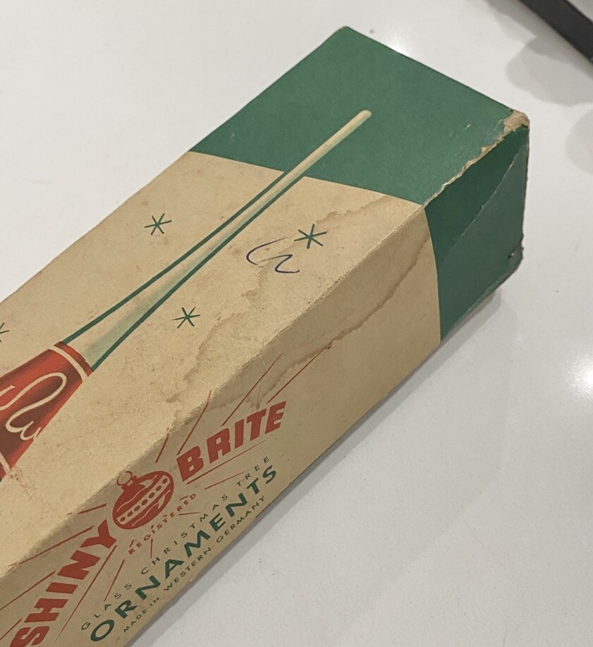 Vintage 1950s Shiny Brite Glass Christmas tree topper ornament w/Box | eBay