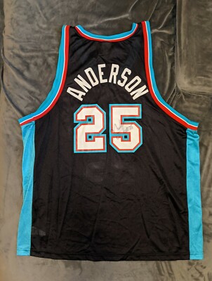 NICK ANDERSON Memphis Grizzlies Champion Jersey 48 NBA Vancouver Magic ...