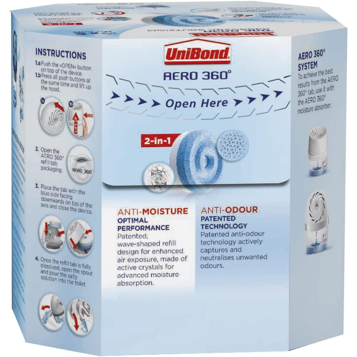 Unibond AERO 360° Moisture Absorber Neutral Refill Tab Pack Of 2- 4x ...