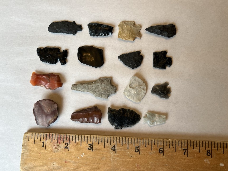 (16) Antique Paiute - Nevada Found Arrowhead, Tool & Chip Partial ...