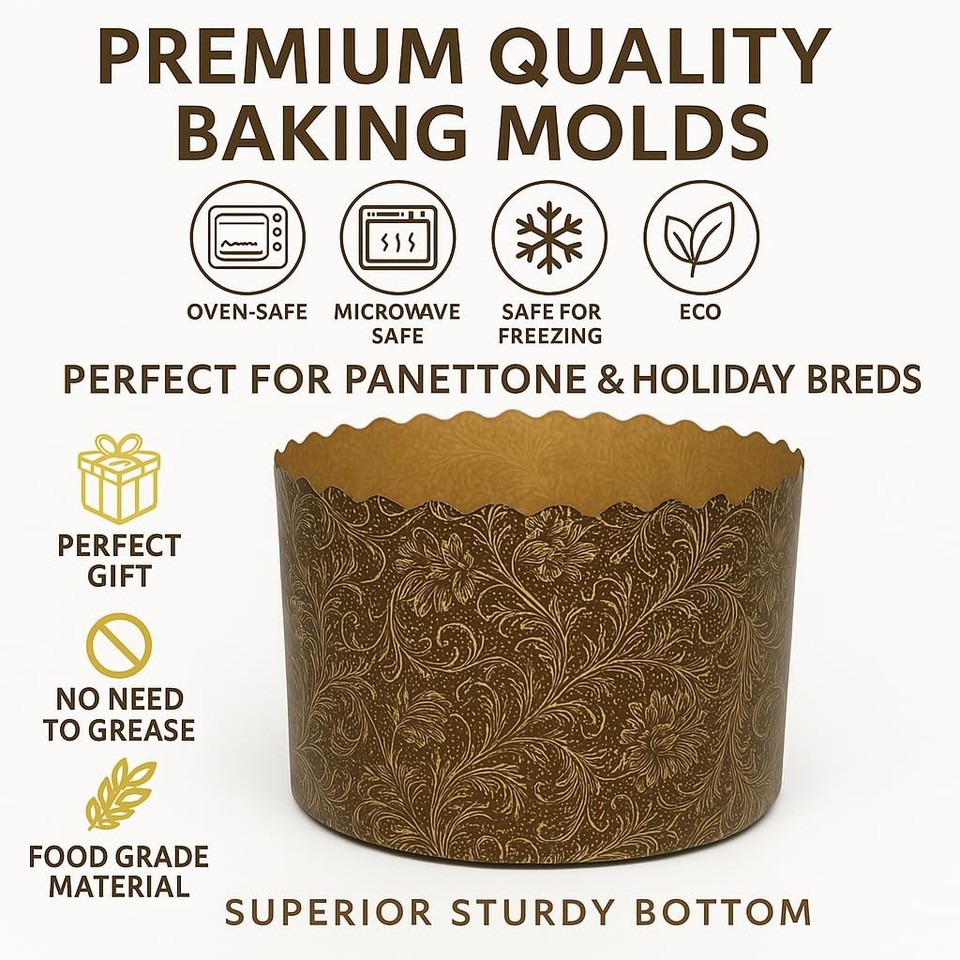 12 oz Kulich & Panettone Baking Molds – 12 Pack | Non-Stick Easter ...
