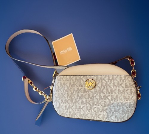 MICHAEL KORS JET SET GLAM SM FRONTPKT OVAL XBODY Cream Colored Bag | eBay
