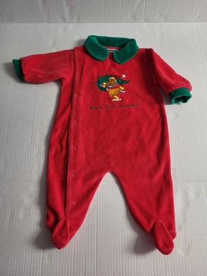 Vintage Winnie the Pooh Baby Beary Christmas Pajama Footie Sleeper 3-6 ...