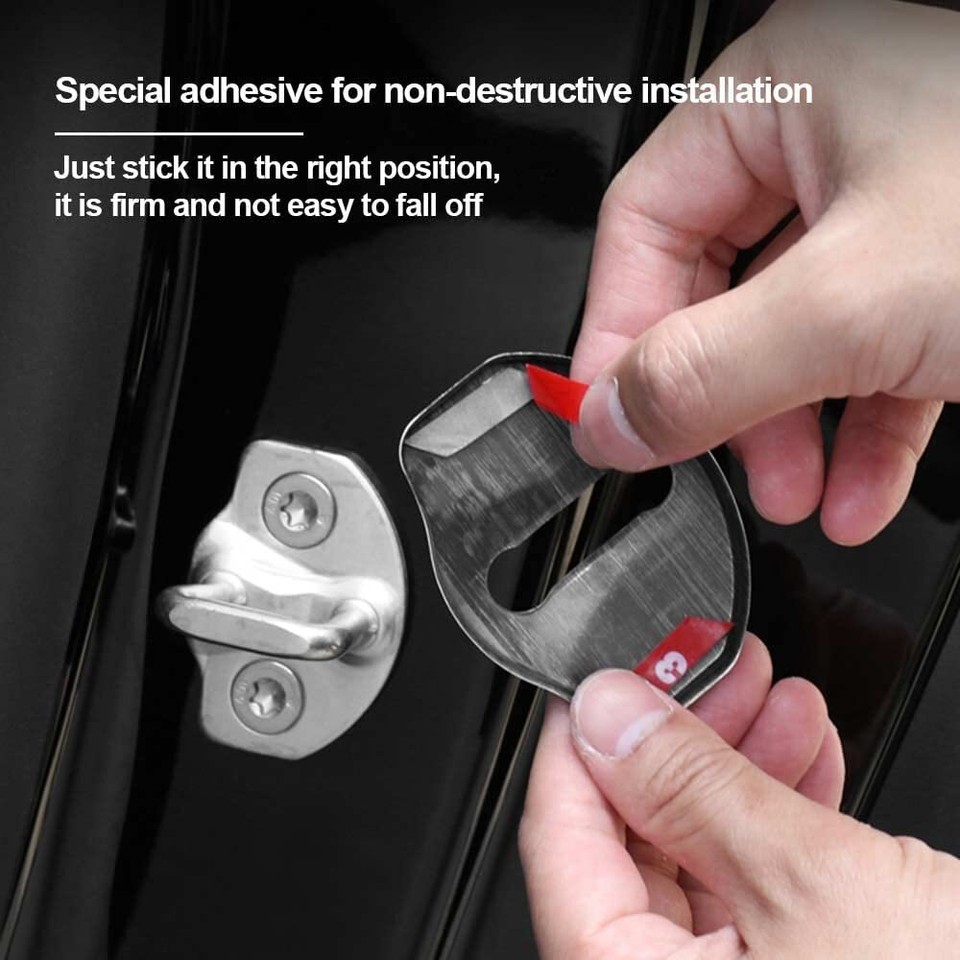 4PCS Tesla Door Lock Cover for Model 3 Y Car Door Guard Lock Tesla ...
