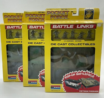 Lot Of 3 Monogram Die cast Pocket Force Battle Links US Set #1,#2, & #4 ...