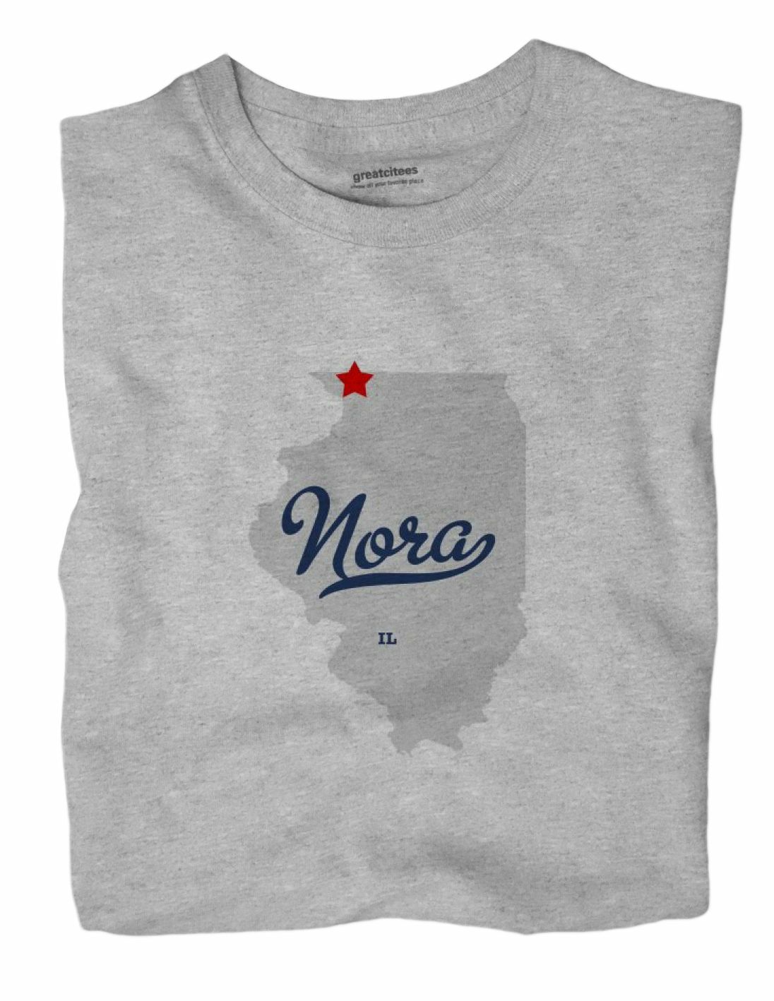Nora Illinois IL Ill T-Shirt MAP | eBay
