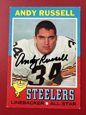 Andy Russell Pittsburgh Steelers 1971 Topps Signed Autograph Card #132 ...