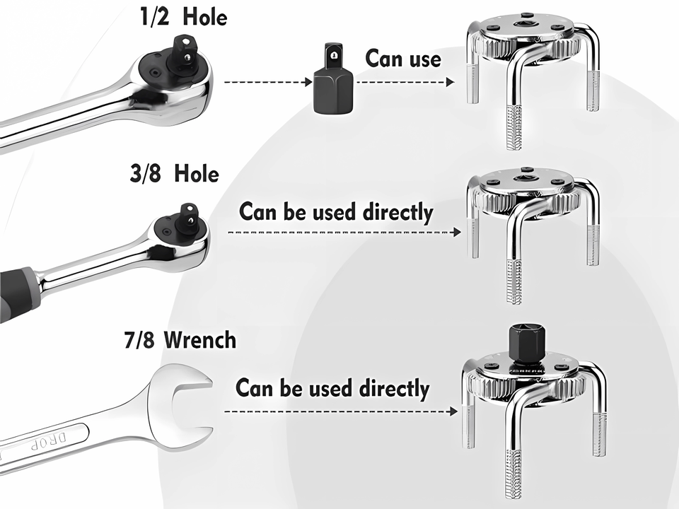 3-Jaw Adjustable Oil Filter Wrench, Oil Filter Removal Tool-Black | eBay