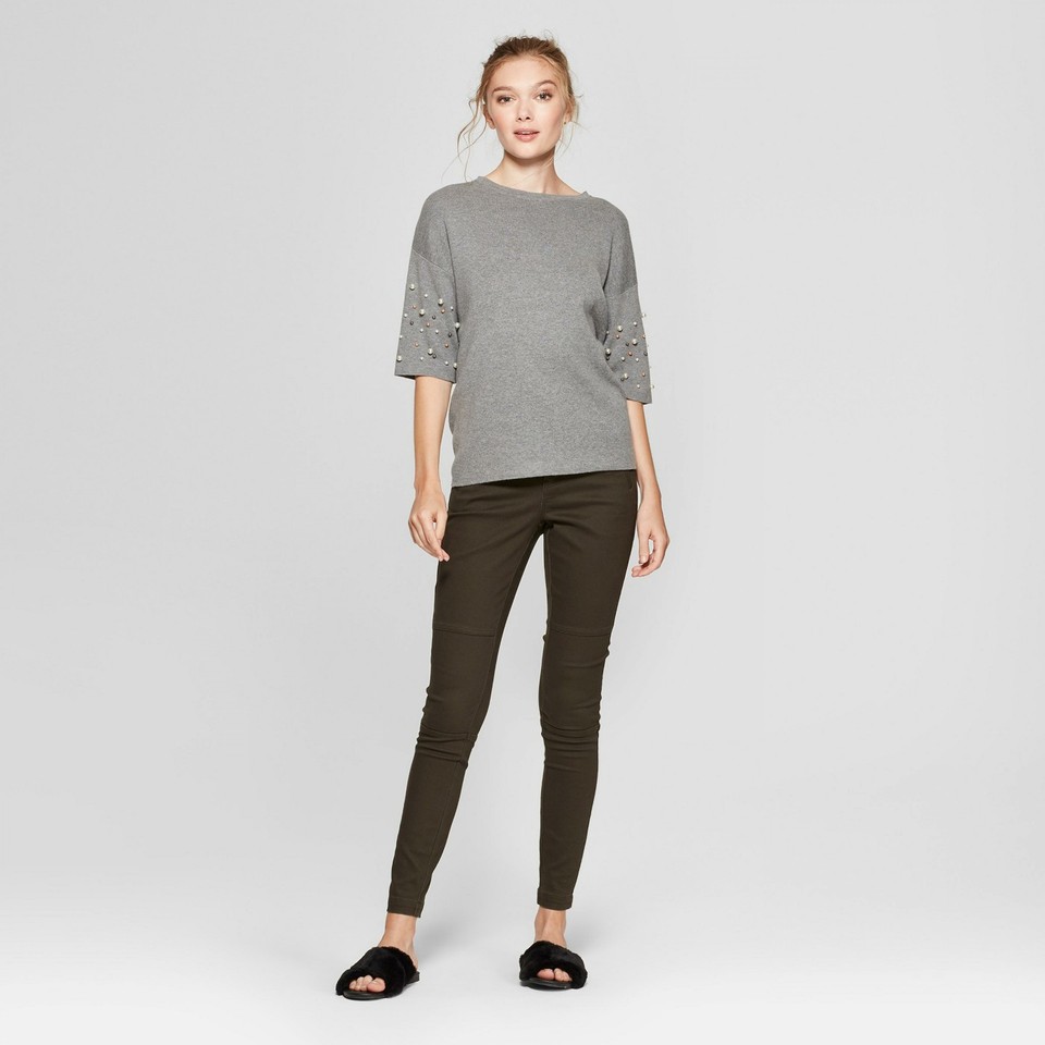 nWT A New Day™ Women's Short Sleeve Pearl Embellished Pullover Sweater ...