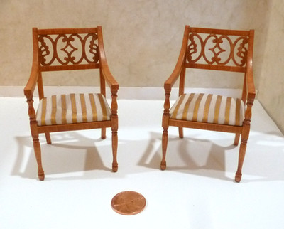 NORAL OLSON DOLLHOUSE MINIATURE PAIR OF ARM CHAIRS #4 & #5 signed | eBay