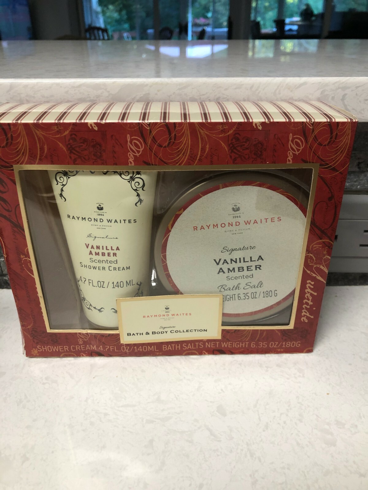 RAYMOND WAITES Bath and Body COLLECTION Vanilla Amber Bath Salt/Shower ...