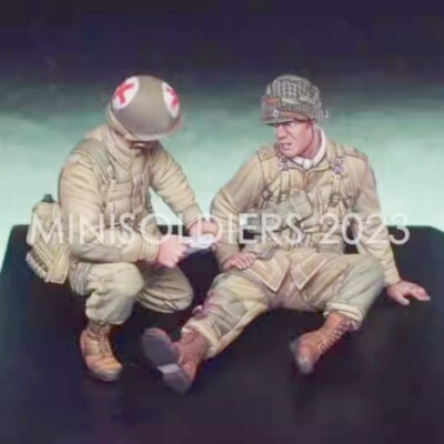 1/35 resin figures model WW II US military wounded and medical soldiers ...