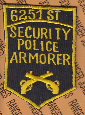 USAF Air Force 6251st Security Police Sq SPS Armorer ~4.75" patch c/e ...