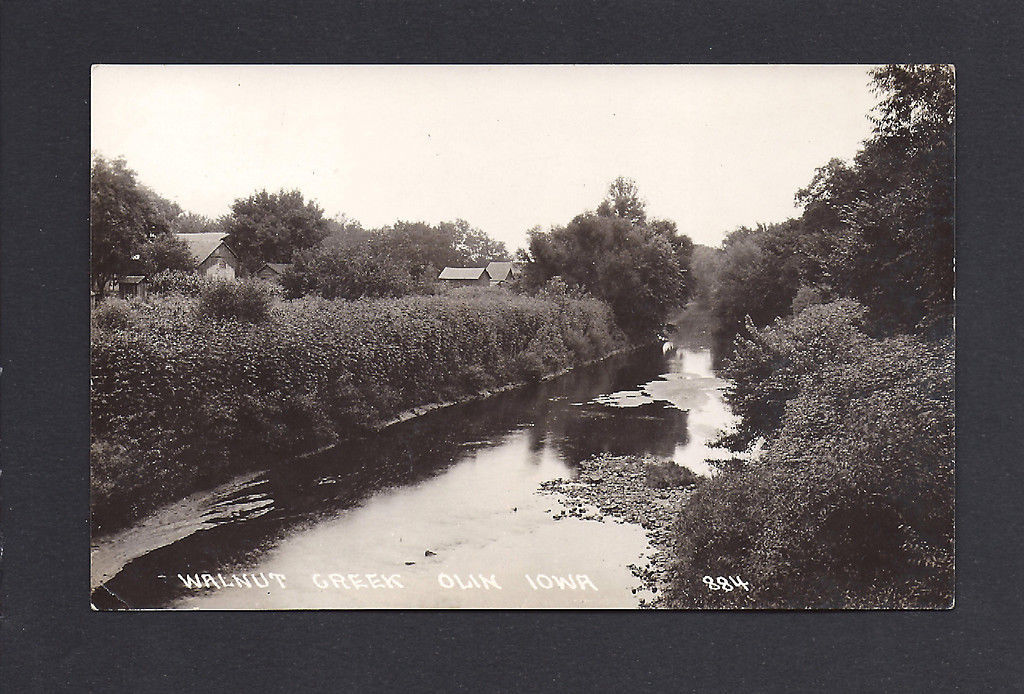 Olin Iowa IA c1914 RPPC Walnut Creek, Town Buildings, Excellent Shape ...