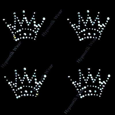 Rhinestone Transfer " Crystal Mini Crowns "4 pcs., Iron On, Hotfix ...