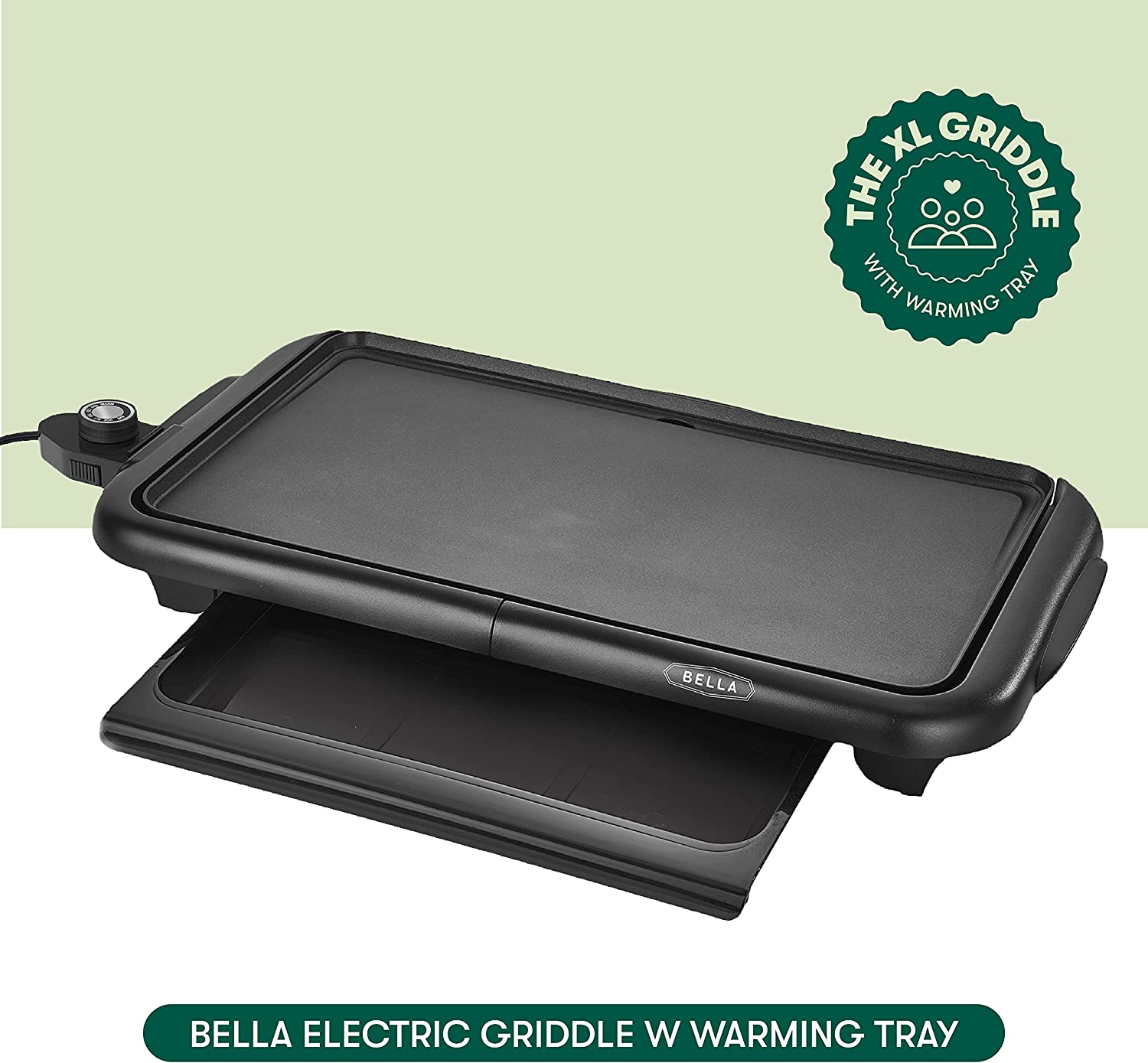 BELLA Electric Griddle W Warming Tray, Make 8 Pancakes or Eggs at Once ...
