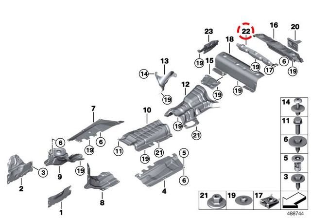 Genuine BMW 1 Series F20 F21 LCI Exhaust Heat Shield - 51487388791 for ...