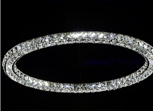New luxury Modern LED Round Crystal Pendant Lamp Ring Ceiling L 10 | eBay