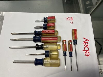 Lot of 10 Hard handle USA Craftsman Screwdrivers Standard NUTDRIVER ...
