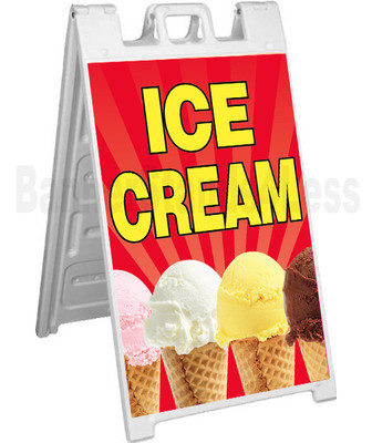 Signicade A-Frame Sign Sidewalk Sandwich Pavement Sign - ICE CREAM rb ...