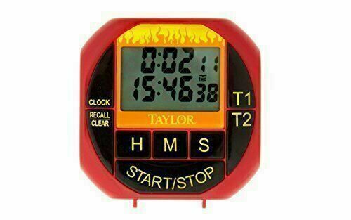 Taylor Weekend Warrior Magnetic Big Digit Kitchen/BBQ Dual Event Timer ...