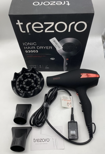 TREZORO Hair Dryer 2200W with Diffuser Attachment - Jet Black - Ceramic ...