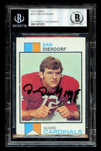 Dan Dierdorf #322 signed autograph 1973 Topps ROOKIE Football Card BAS ...