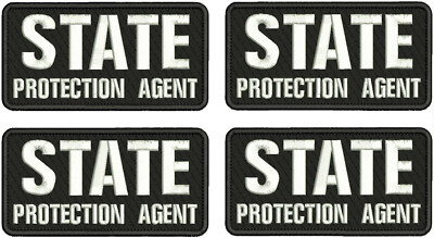 STATE P AGENT 4 Embroidery Patches 3X6 Hook on Back blk/white | eBay