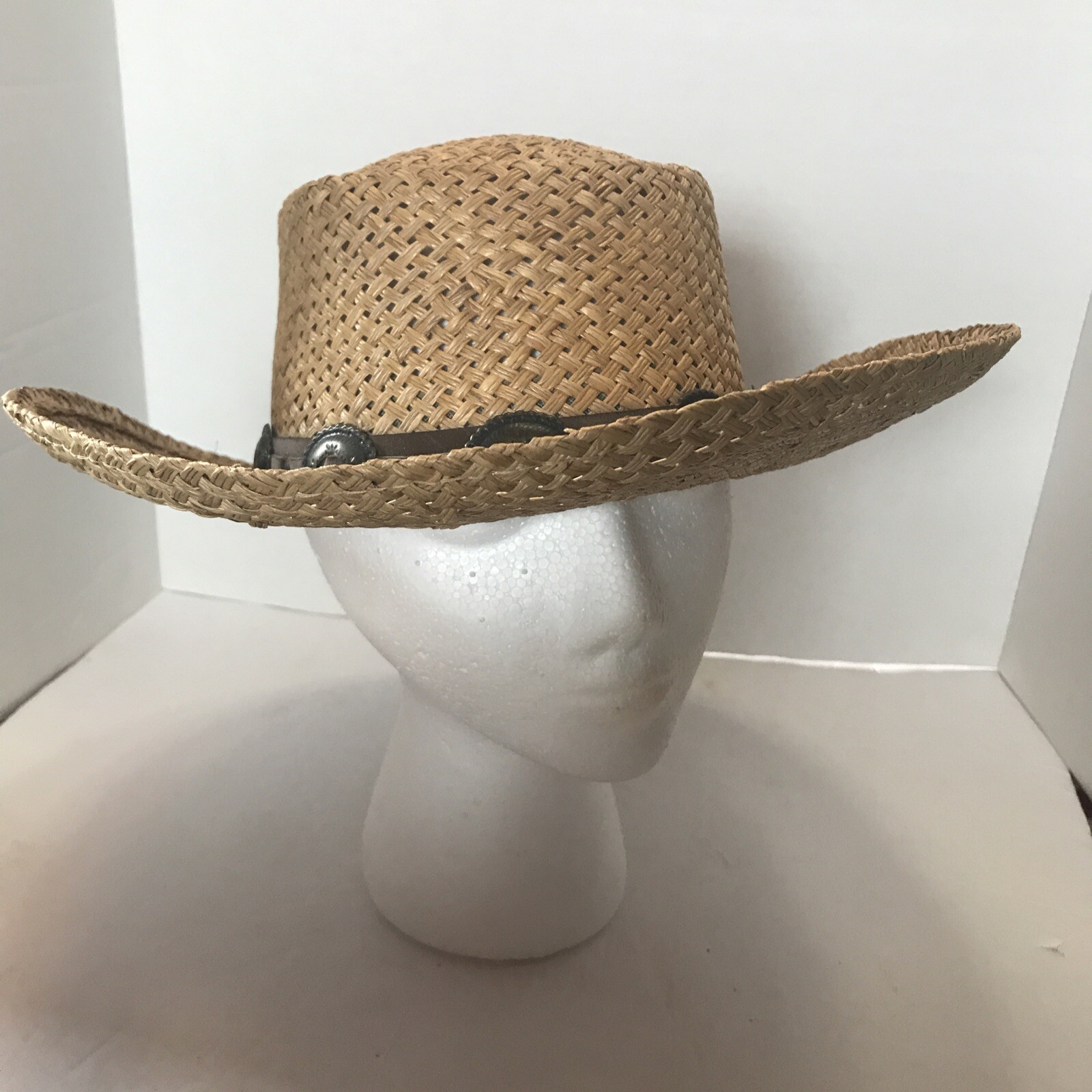 Vintage Bailey U-Rollit Straw Cowboy Hat Size 6-3/4” Size small Wind ...