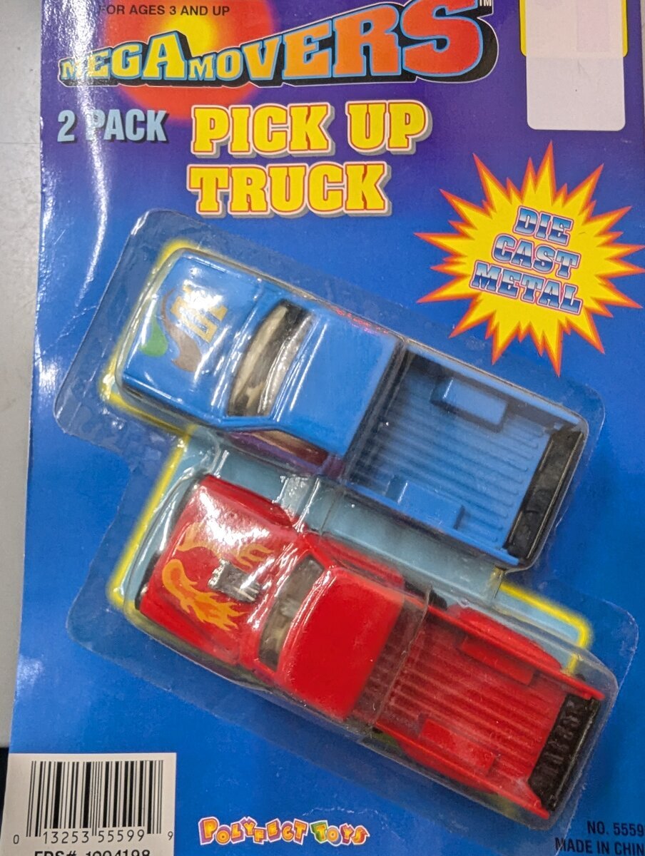Acme 55599 1:43 Mega Movers 2 Pack Pick Up Trucks (Blue #10 & Red w ...