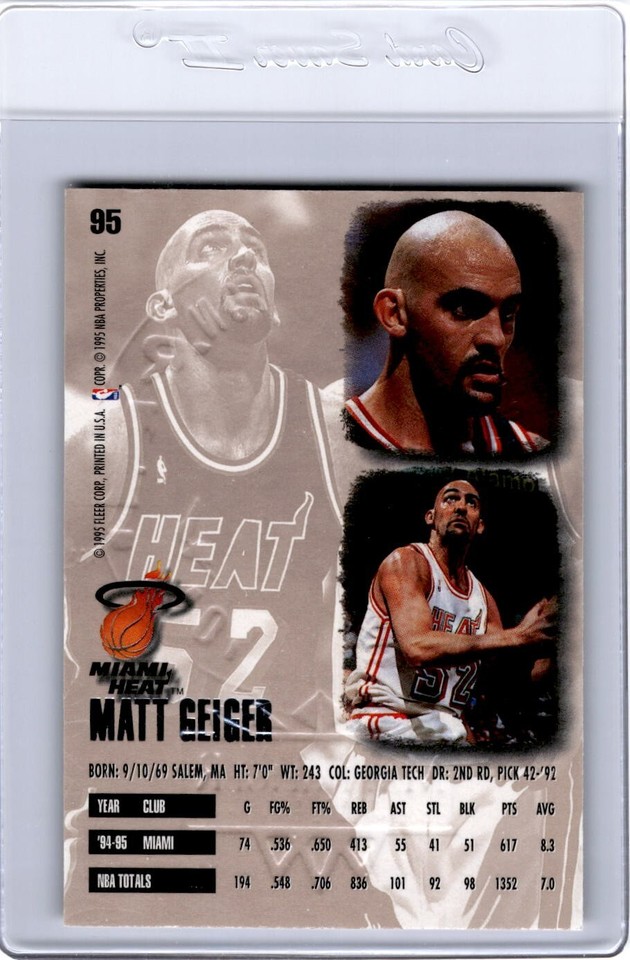 1995 Ultra #95 Matt Geiger Gold Medallion - Miami Heat | eBay