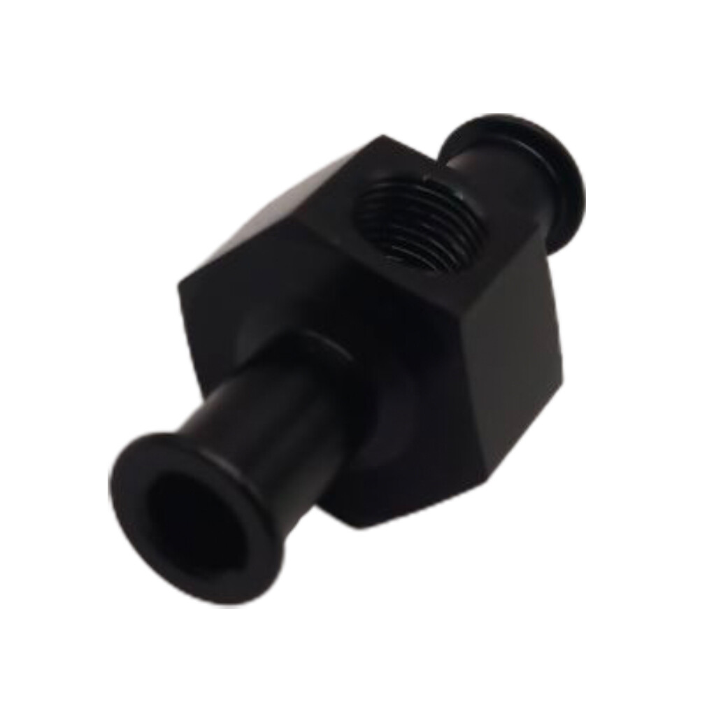 New 1x 3/8" 9.5mm Billet Fuel Pressure Gauge Inline Barb Adapter W/ 1/8 ...