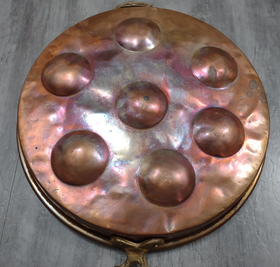Antique Large Hammered Copper Mold Pan Food Gelatin Egg Mold 13" | eBay