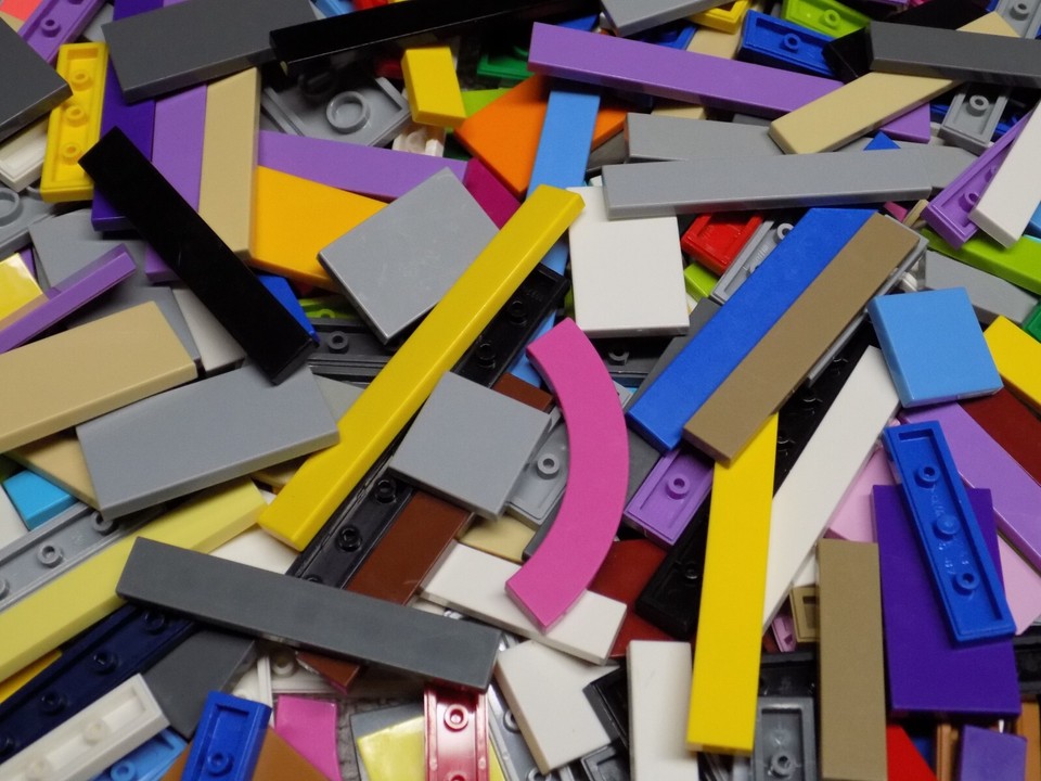 LEGO 250 pc Assorted Tiles Lot Flat Finishing Plate Smooth {WASHED} | eBay