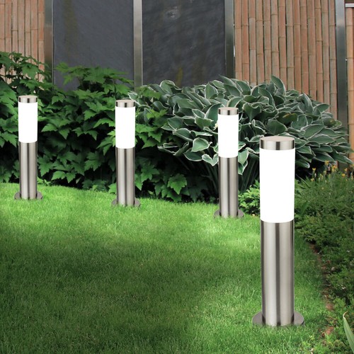 4er Set LED Stand Supporto Esterno Luci Parco Veranda Acciaio Inox ...