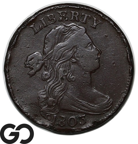 1803 Large Cent, Draped Bust, XF Wholesale Bid: 860, Scarce Early ...