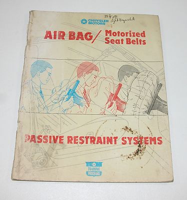 Chrysler Passive Restraint Systems Air Bag / Motorized Seat Belts ...