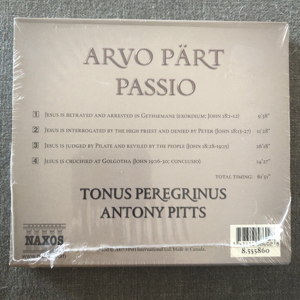 ARVO PÄRT: PASSIO (NAXOS) CD New Factory Sealed QQ 747313586028 | eBay