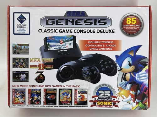 AtGames Sega Genesis Mini Classic Game Console 25th Sonic 80 Built-In ...