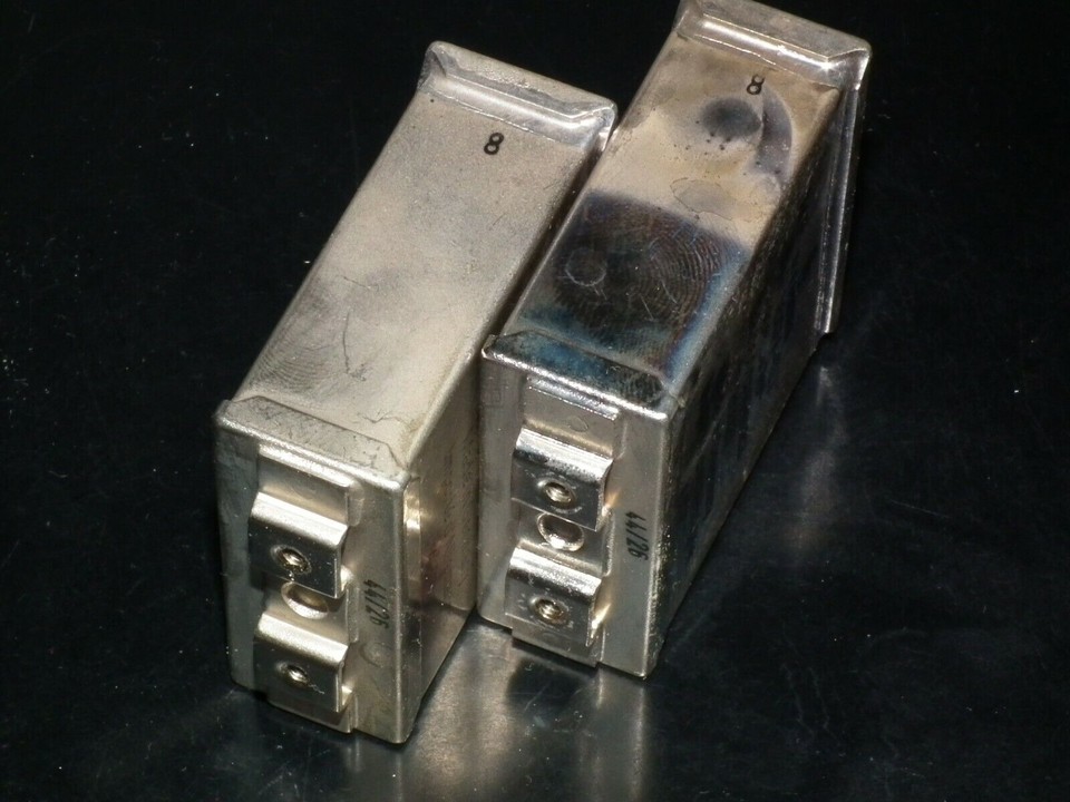 Two vintage Siemens PIO capacitors 8 uF 160V Klangfilm tube audio Glass ...