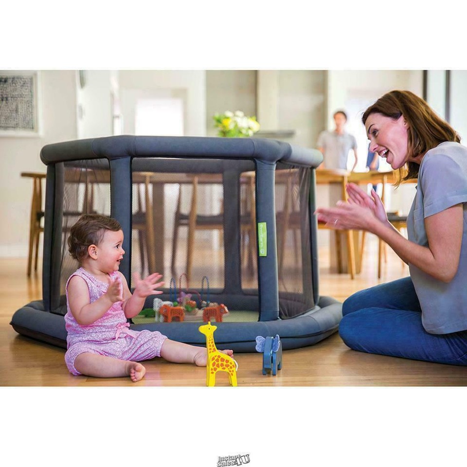 The Portable Inflatable Play Yard Six mesh windows baby Play pen | eBay