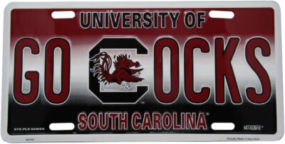 Officially Licensed South Carolina Gamecocks Vanity Aluminum License ...